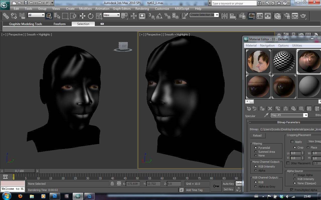 Virtual Environments Head Modelling: Specular Map