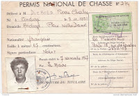Présentation de quelques timbres et lettres: Les permis de chasse