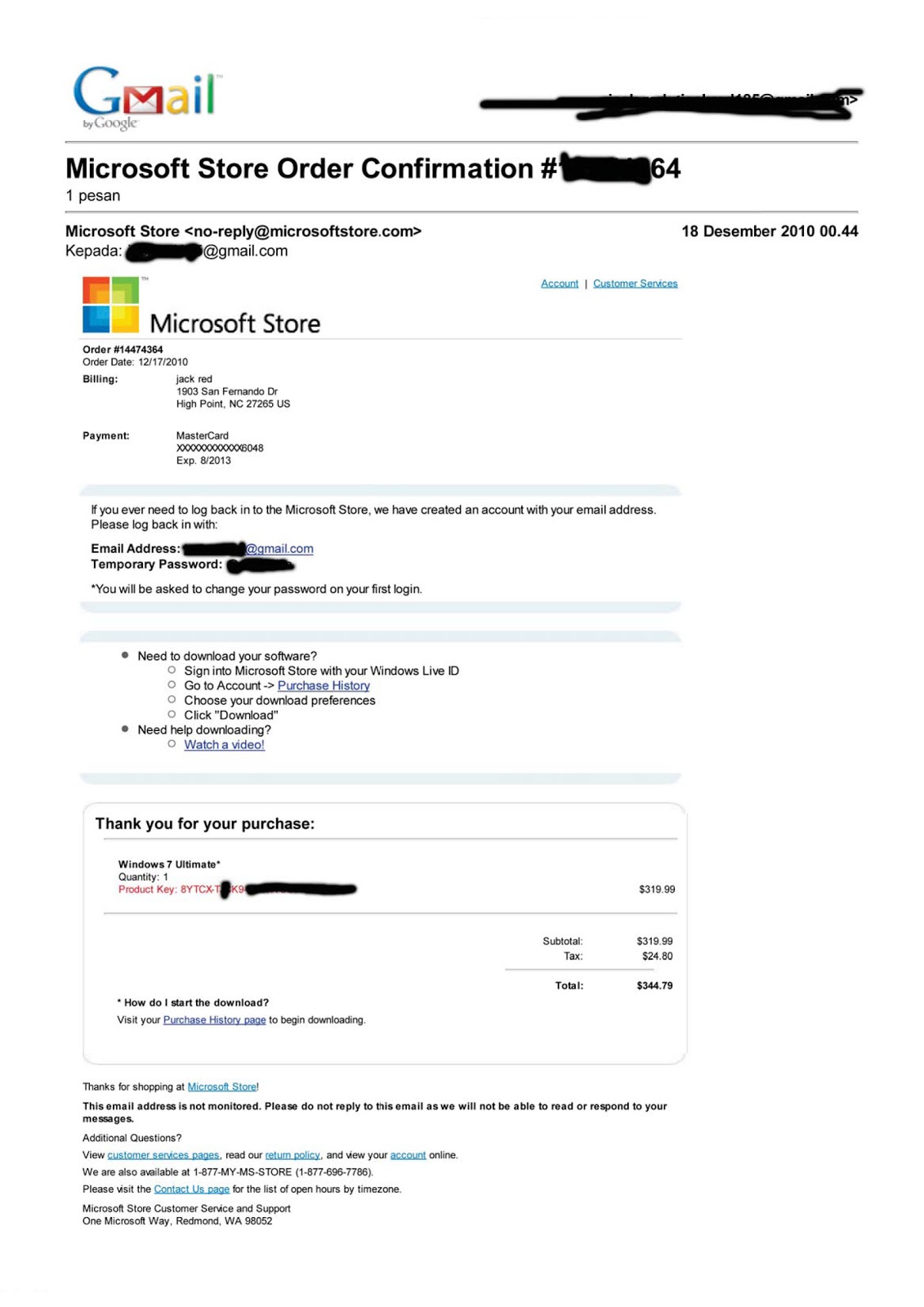 Gudang Software Murah: Sample Invoice Microsoft Windows 7 Ultimate