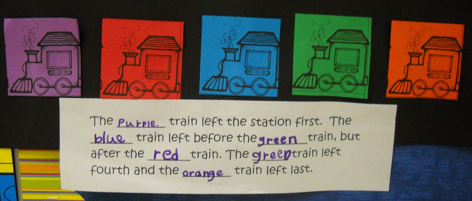 Mrs. Wood's Kindergarten Class: Freight Train Ordinal Numbers