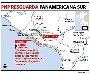 PERU: Islay en paro contra proyecto minero
