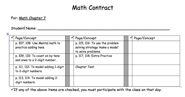 For the Love of Teaching: Using Contracts to Extend Learning