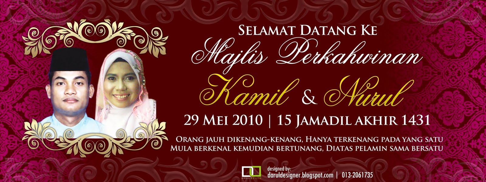 Banner | Majlis Perkahwinan Kamil & Nurul | Design Is Just Making ...