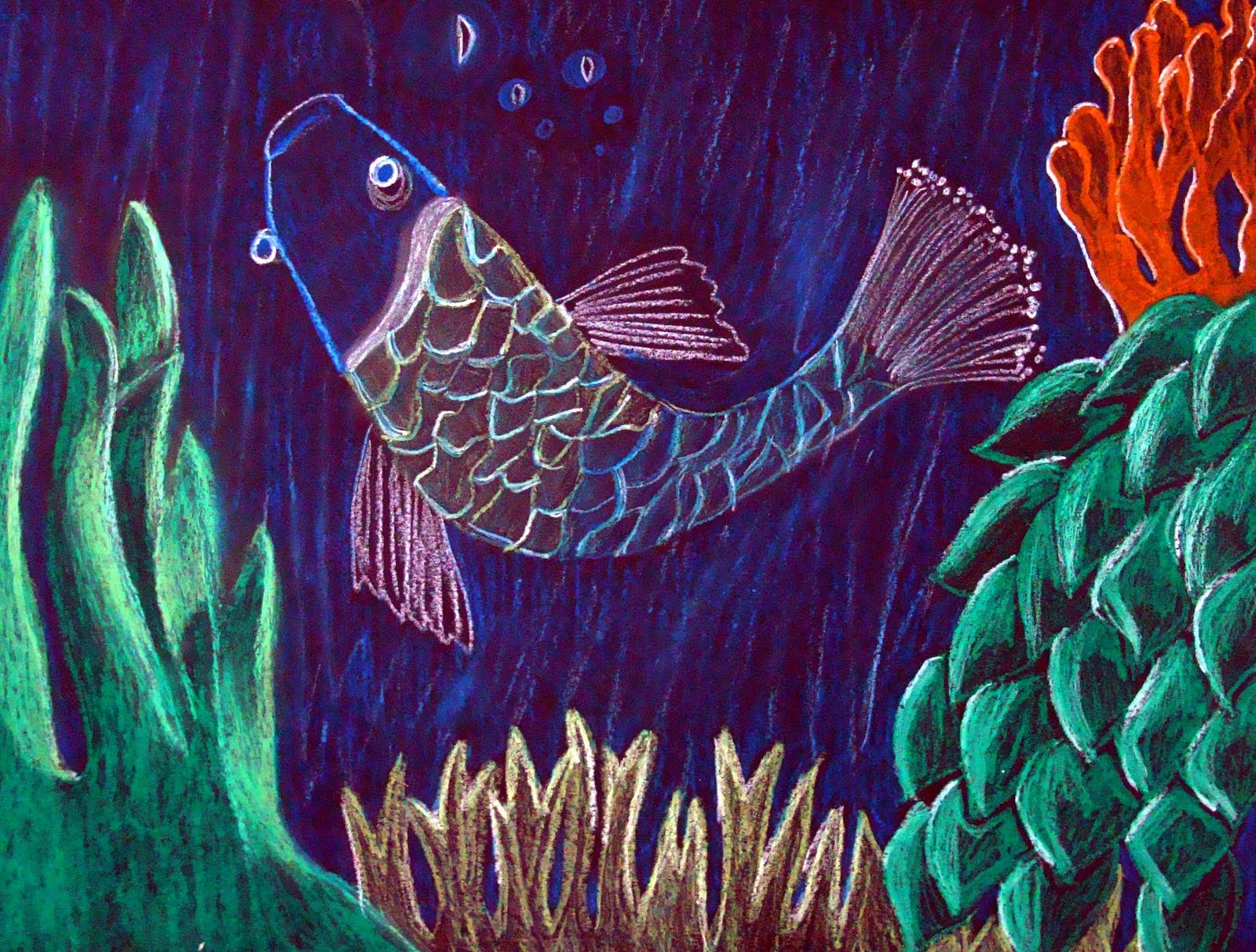 Cardinal Art 2010/2011: Oil Pastel Fish Art II