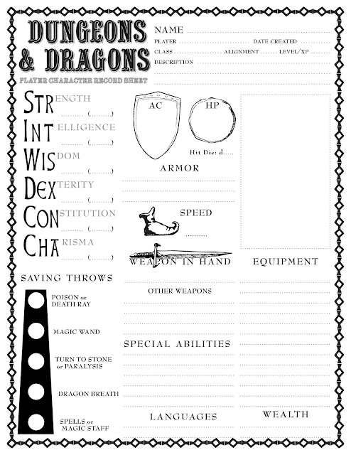 Need a Basic D&D Character? Let the Sheet Do It For You!