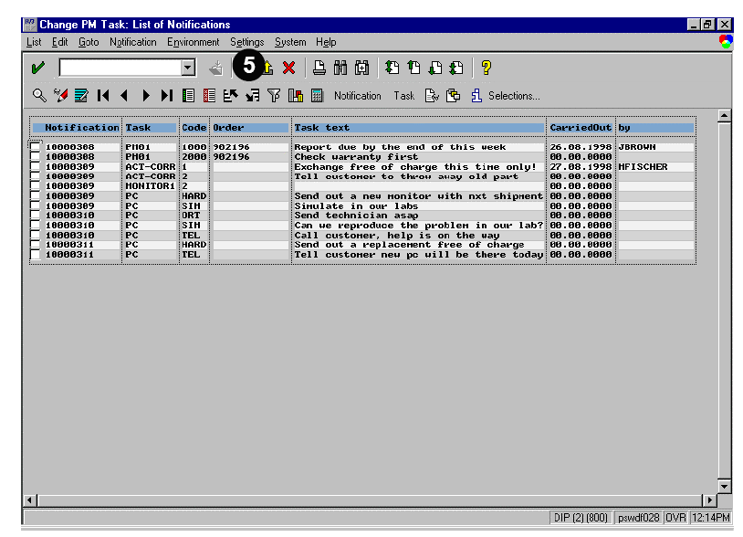 Sap Abap List Notifications Tasks Programming Sap Abap