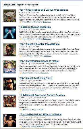 TCCLibraryblog: Listverse: Ultimate Top 10 Lists