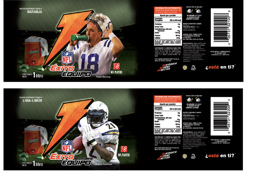 Héctor Rodríguez: Gatorade NFL, properties