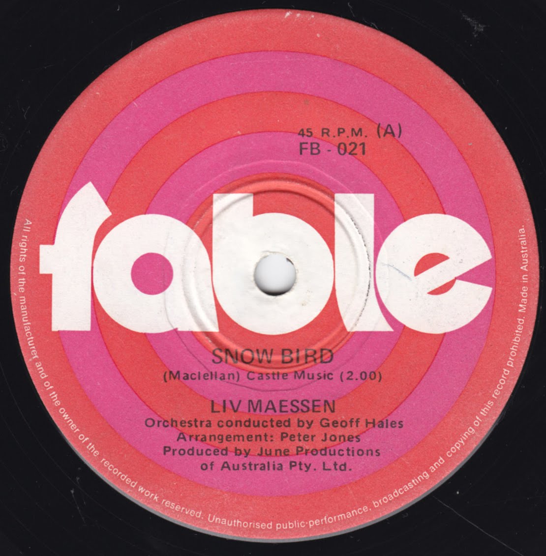 Vinyoleum: Liv Maessen - Snow Bird