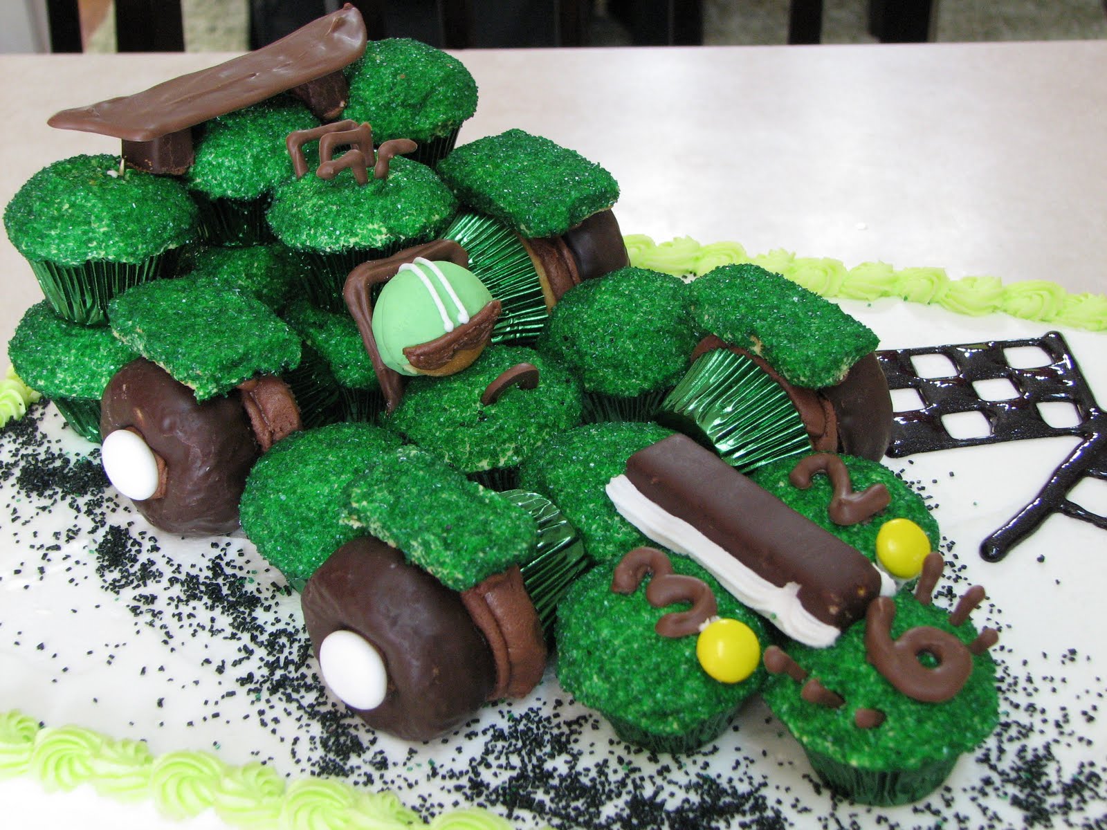Decadent Designs: Cupcake Race Car Birthday Cake