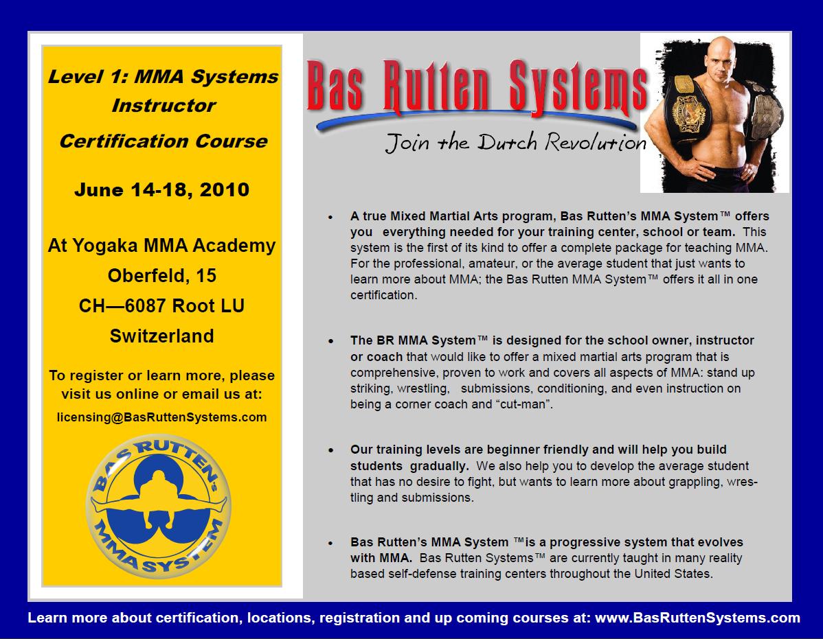 MMASWISSNEWS.COM: One week seminar with Bas Rutten in Switzerland
