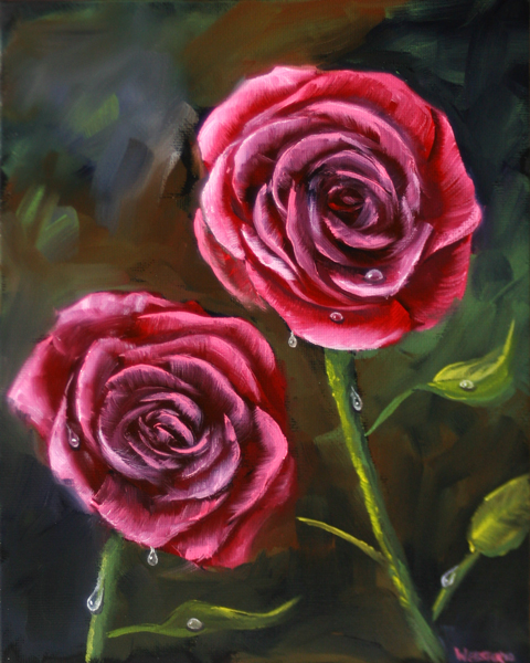 Daily Painters Abstract Gallery: Red Roses Oil Painting by Northern ...