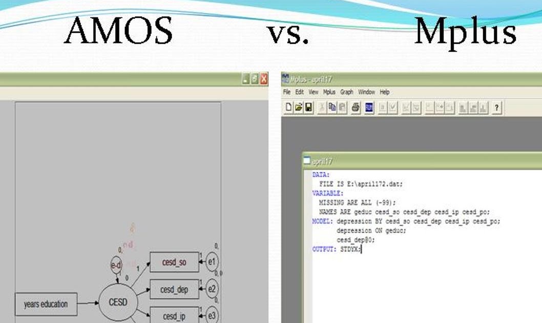 Dr. Alan Reifman's SEM Course: AMOS vs. Mplus Programs