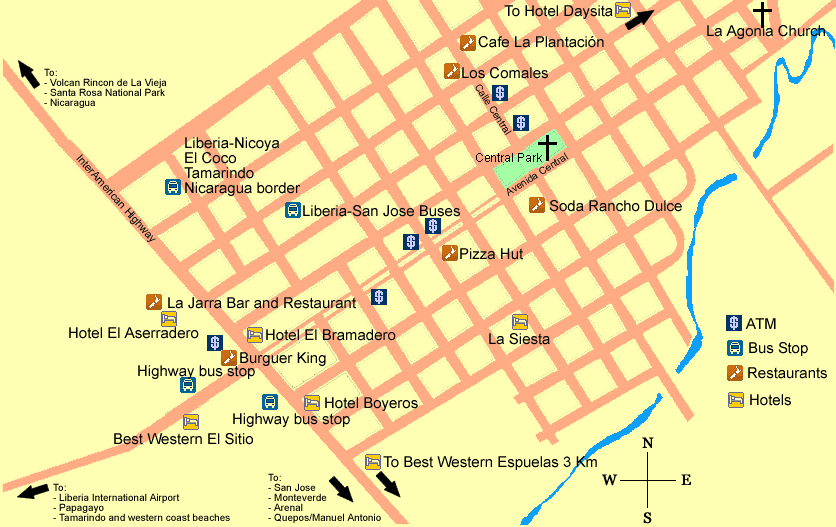 Liberia Large Color Map Lrcolor Liberia On Map Costa Rica