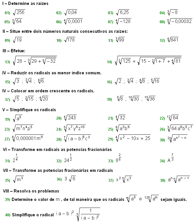Ensino de Matemática : Radicais