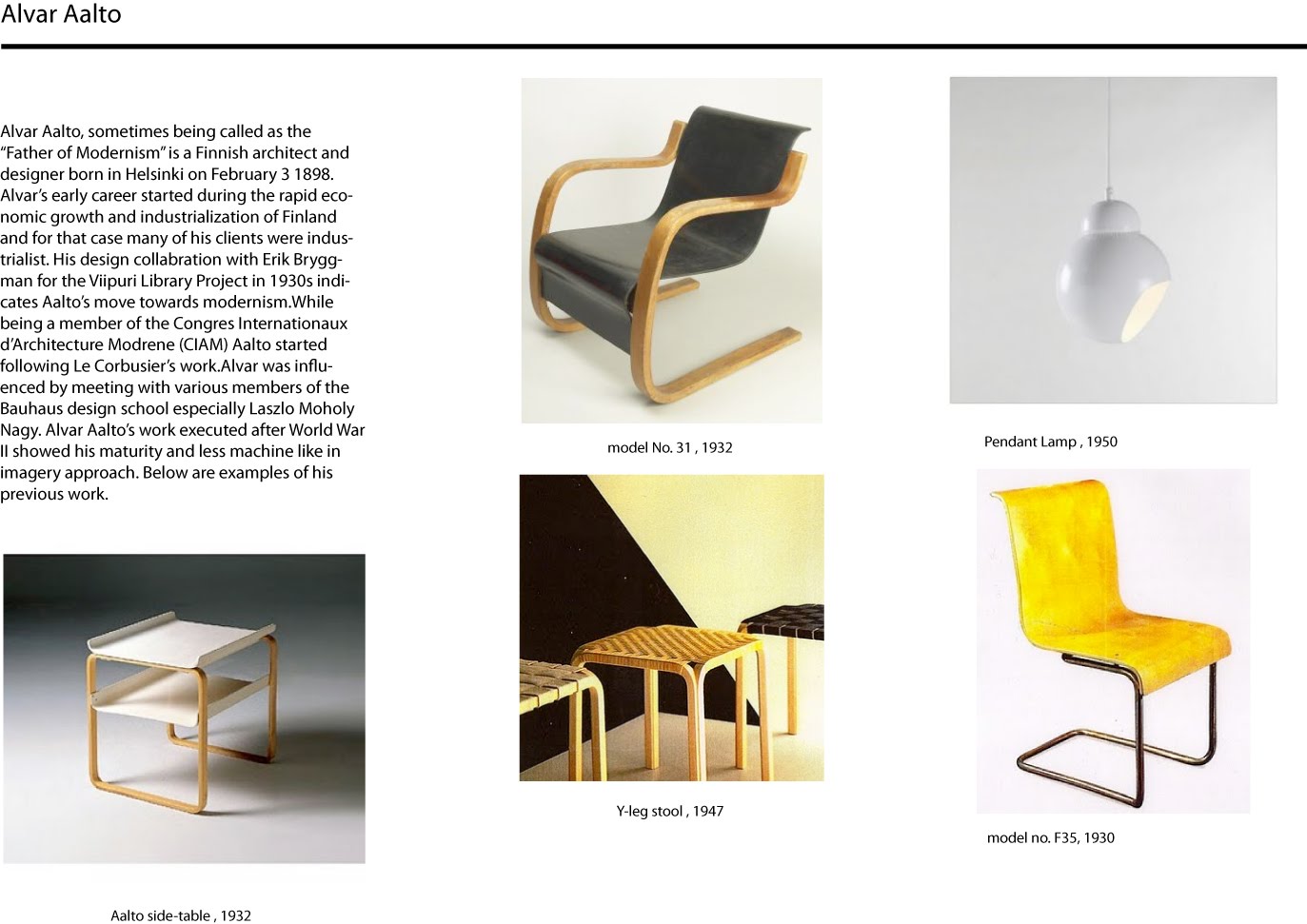 Arif-Furniture Design: Alvar Aalto
