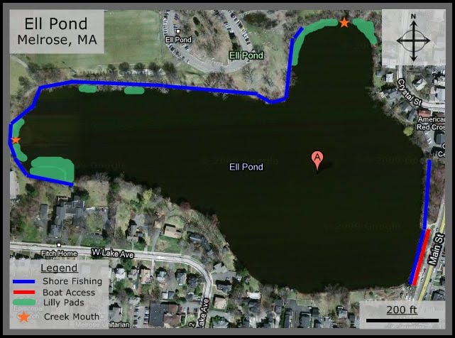 Massachusetts Bass Fishing Spots: Ell Pond, Melrose, MA