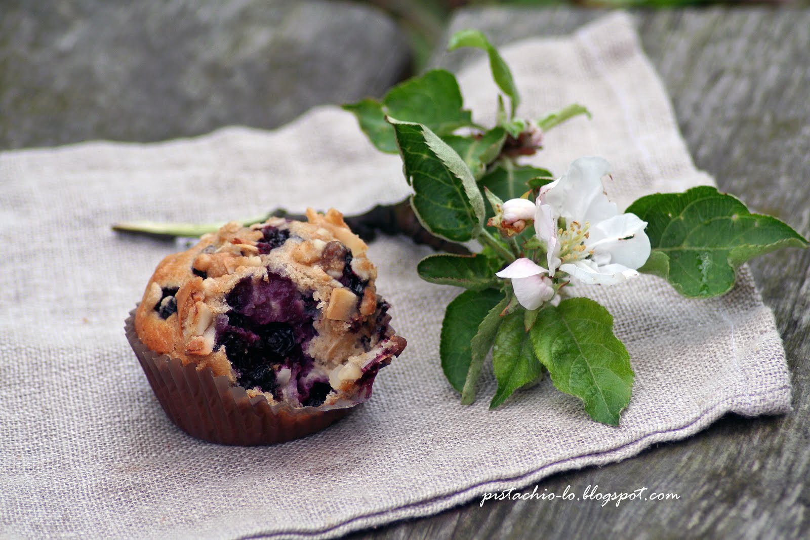 Kwitnących jabłoni czar i muffinki jagodowe.