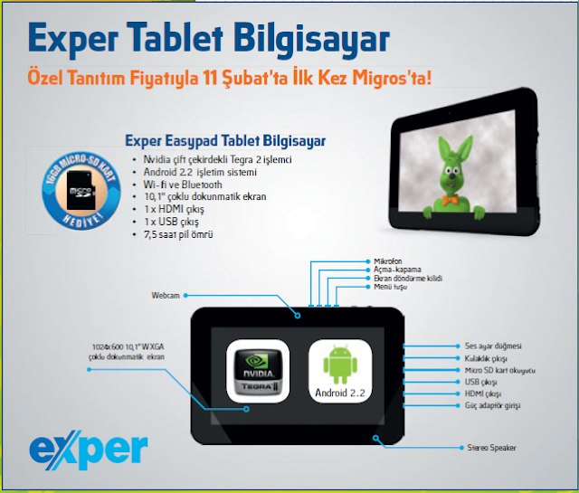 Exper'den Üst Seviye Tablet : EasyPad