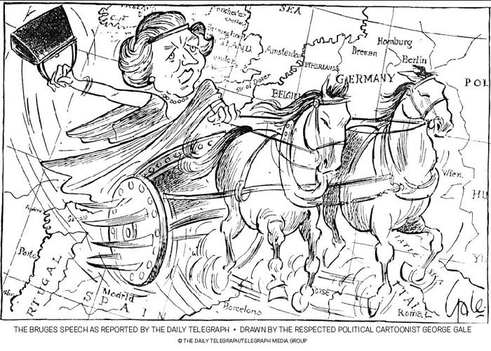 Margaret Thatcher Cartoon Bruges Speech Libertarian.be (image)