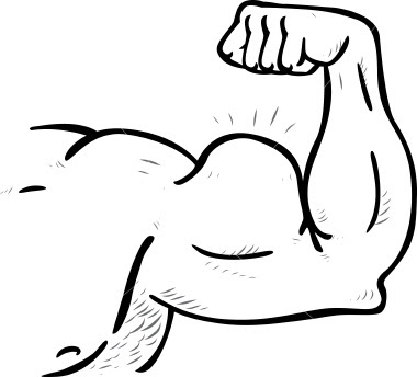Cartoon Muscle Arms Sketch Coloring Page