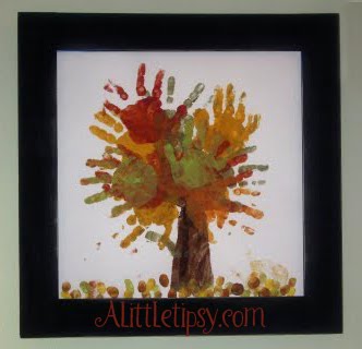 Finger Painting Fall Handprint Tree - A Little Tipsy