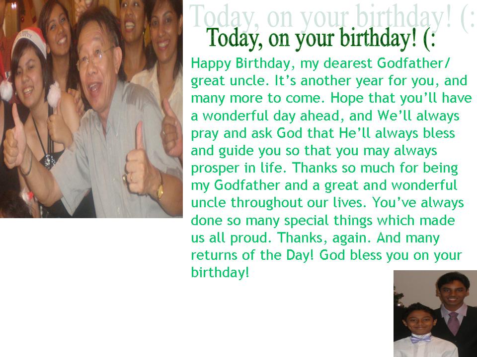 WELCOME TO THE "PAUL" CLAN BLOG: Birthday message to Godpa from Godson ...