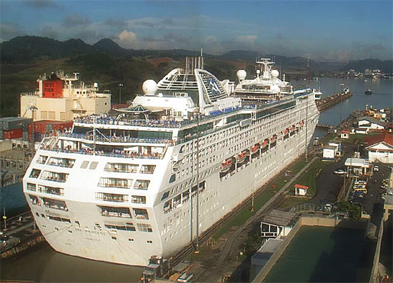 Ships in the Panama Canal: The Sea Princess Cruise Ship