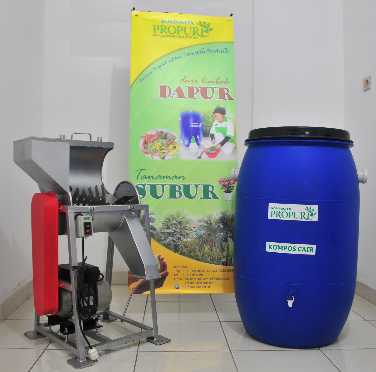 Kompos Cair PROPURI: Tong Komposter dan Mesin Pencacah PROPURI