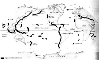 vulcanismo: distribucion de volcanes en el mundo