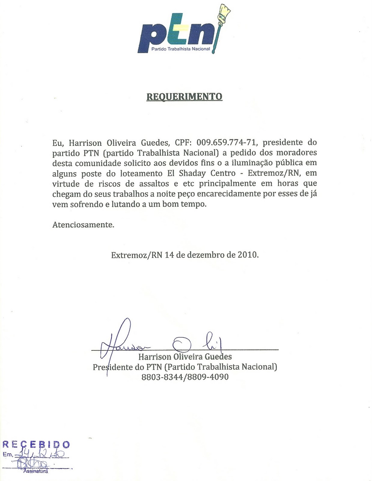 Modelo De Requerimento Ao Prefeito - FDPLEARN