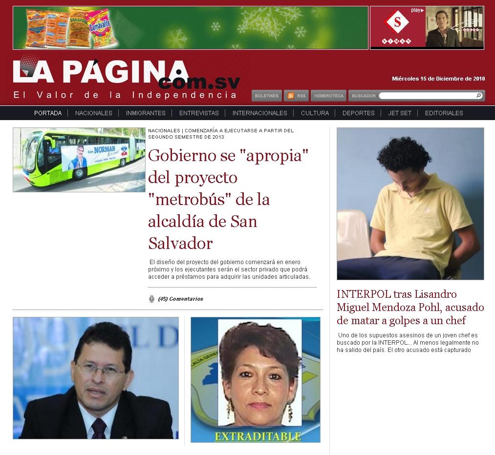 Titulares Nacionales La Página - Salvadoreños en el Mundo