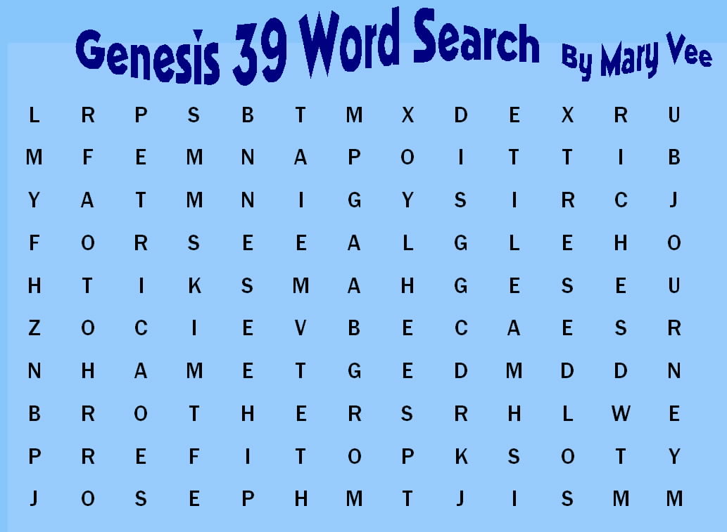 God Loves Kids: Genesis 39 Word Puzzle
