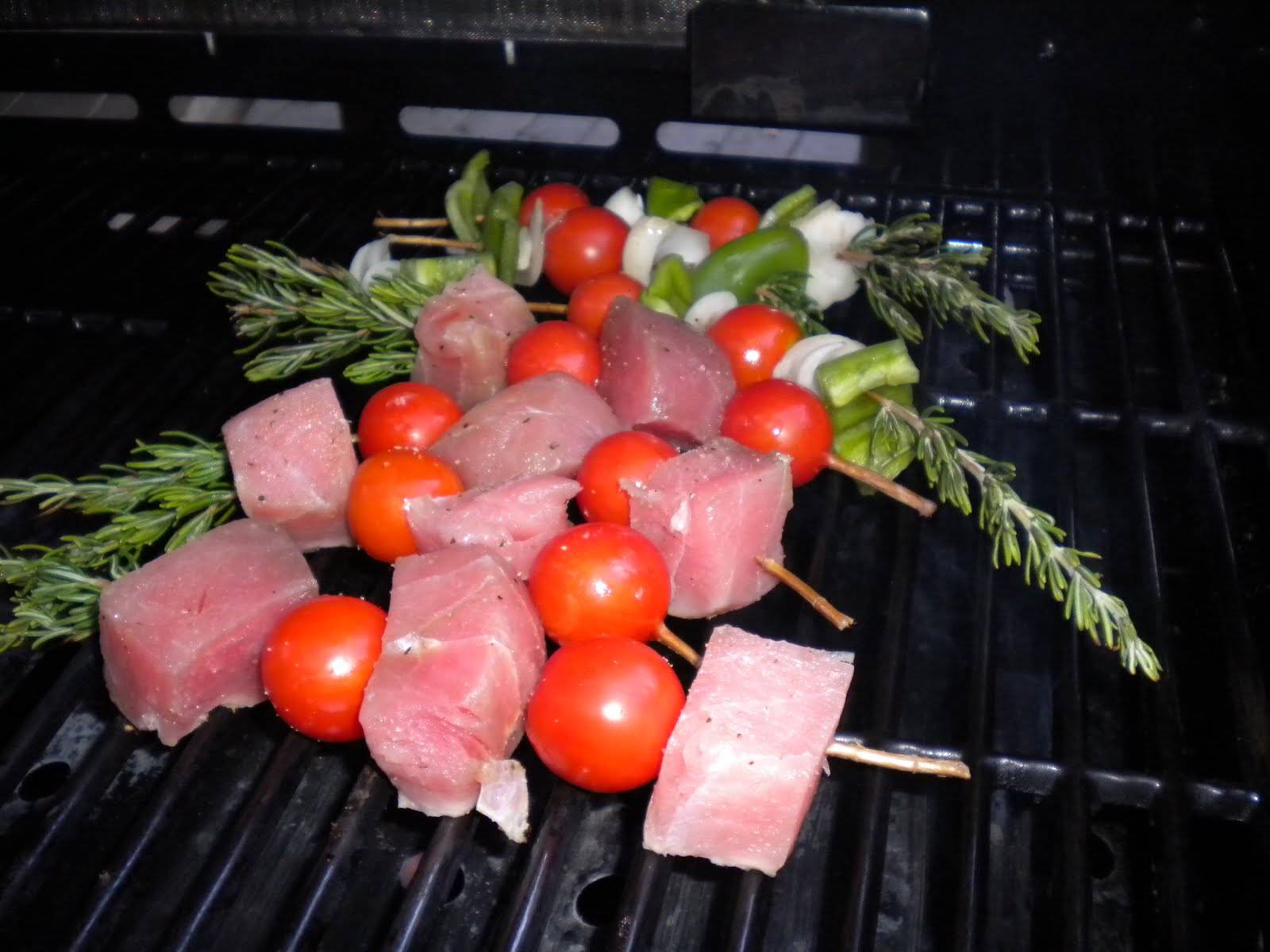 queen of the castle recipes: Rosemary-skewered Fish and Veggies