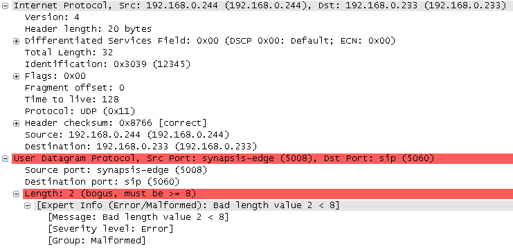 Netscantools® Inside Out Malformed Udp Packets