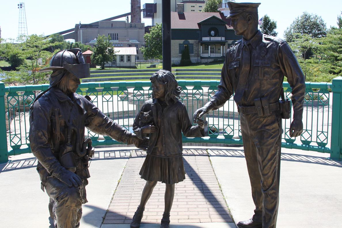 Michigan Exposures: Police and Fireman Statue