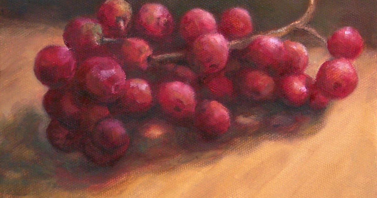 Daily Painting Projects: Red Grapes Oil Painting Traditional Fruit ...