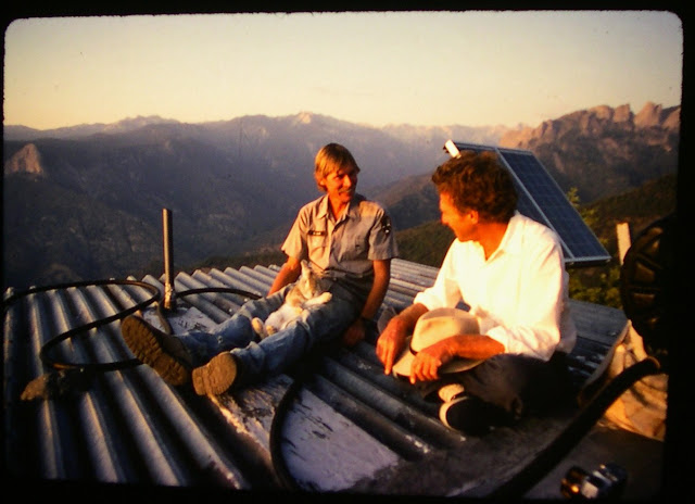 Ash Mountain Fire: Top of Milk Ranch Lookout in the Old Days....