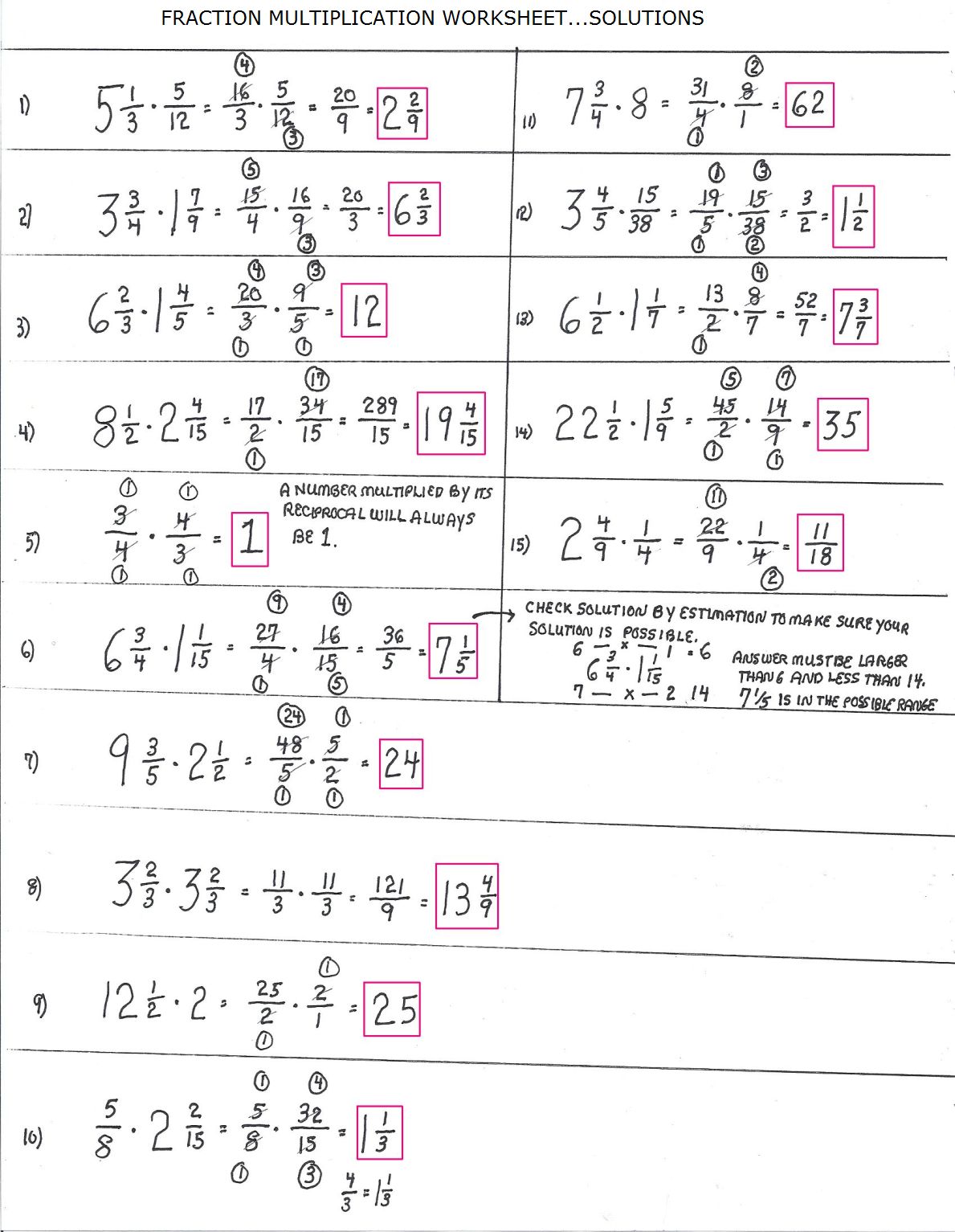 Cobb Adult Ed Math: Fraction Mult. and Div. Solutions