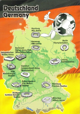 Orange Dreamer's Postcards :): Germany - a map with stadiums (DE-234476)