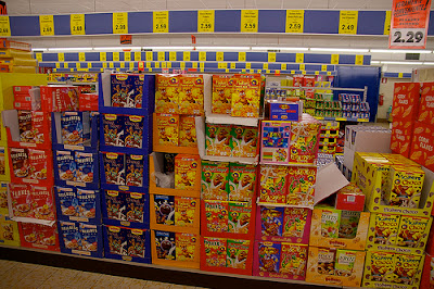 lost in this: Cereal Boxes: Color Theory?