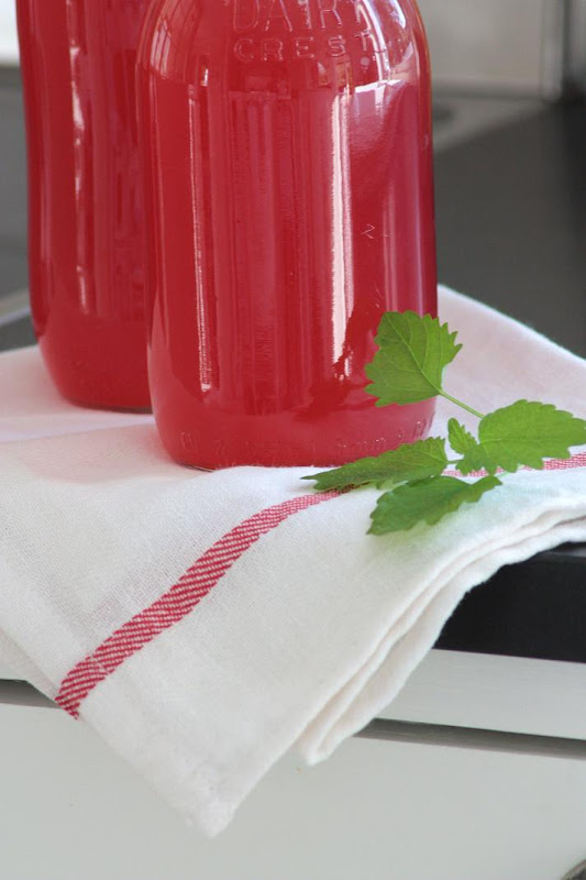 LILLA BLANKA: Hallon- & rabarbersaft ~ Raspberry- & rhubarb juice