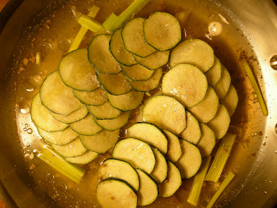 eat with a spoon: white fish with zucchini scales