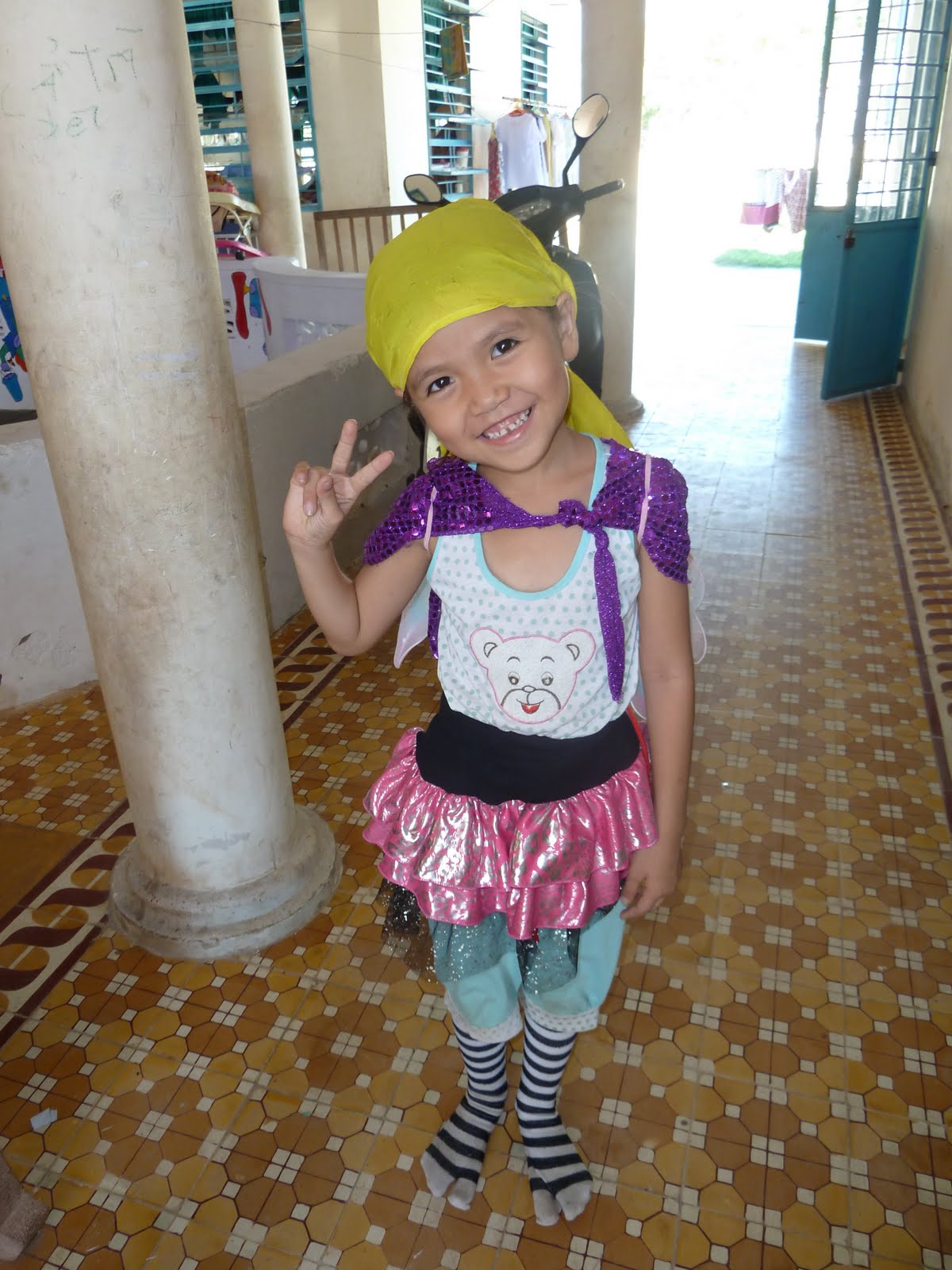 Mhairi in Vietnam: Dressing up at Baby Orphanage