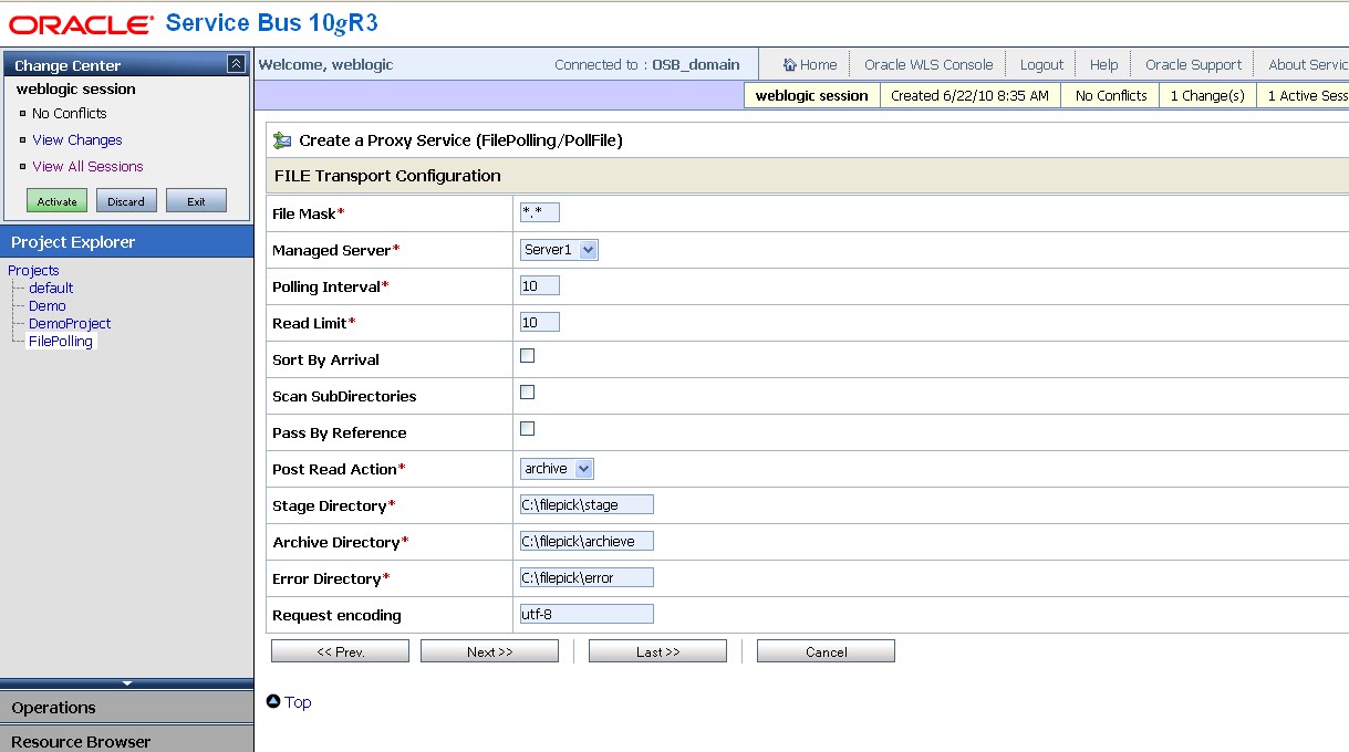 Learning Soa Creating A File Polling Scenario In Osb