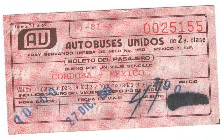 Coleccionista de Boletos: Autobuses Unidos