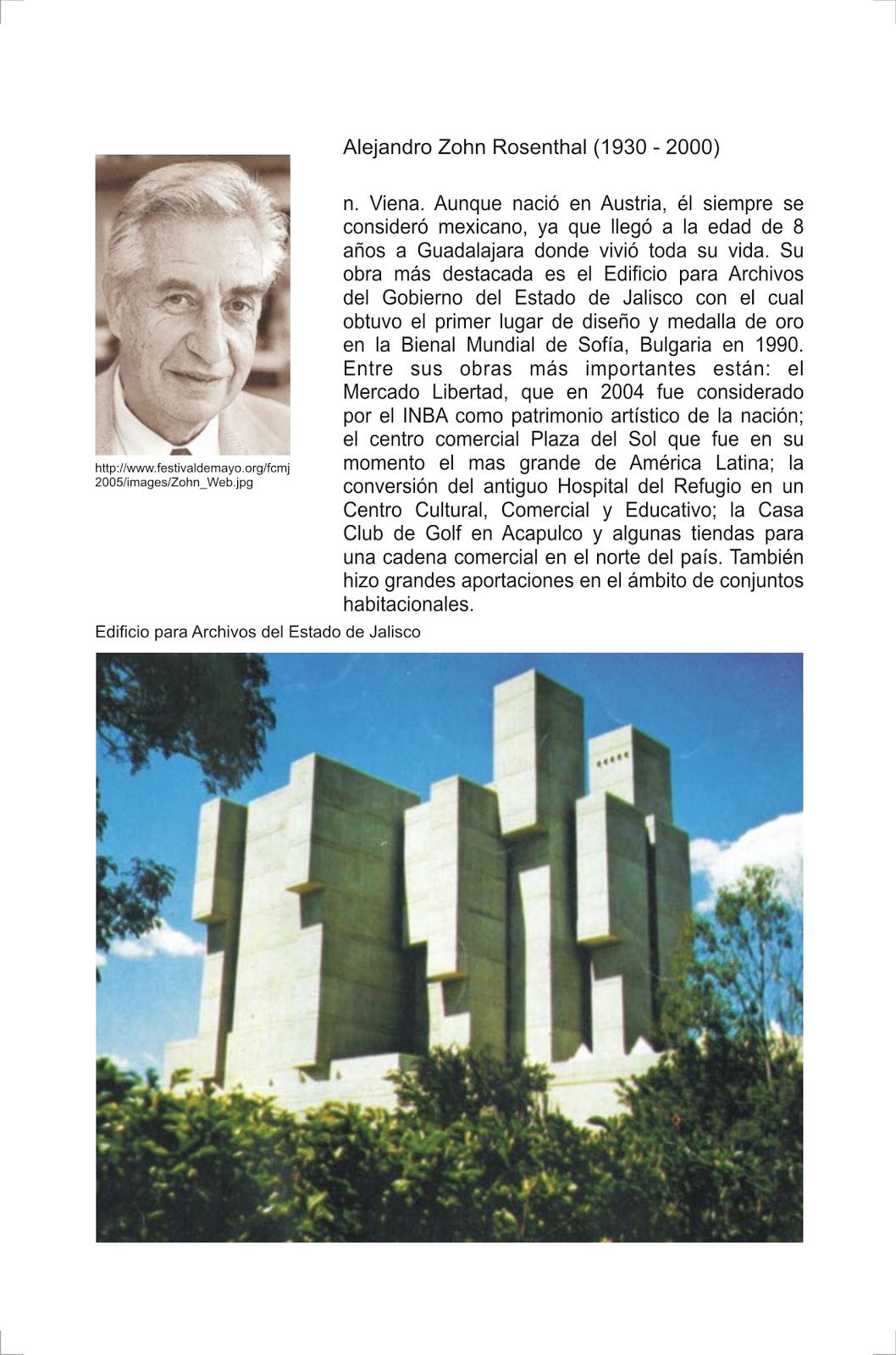 DE JALISCO PARA EL MUNDO: Alejandro Zohn, arquitecto e ingeniero civil ...
