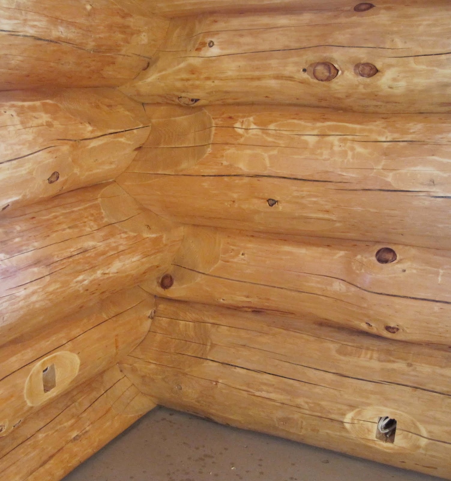 Log House Progress - Angara at Blind River: Inside log dressing