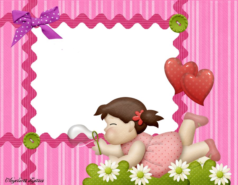 Arts Digitais Moldura Rosa Cute