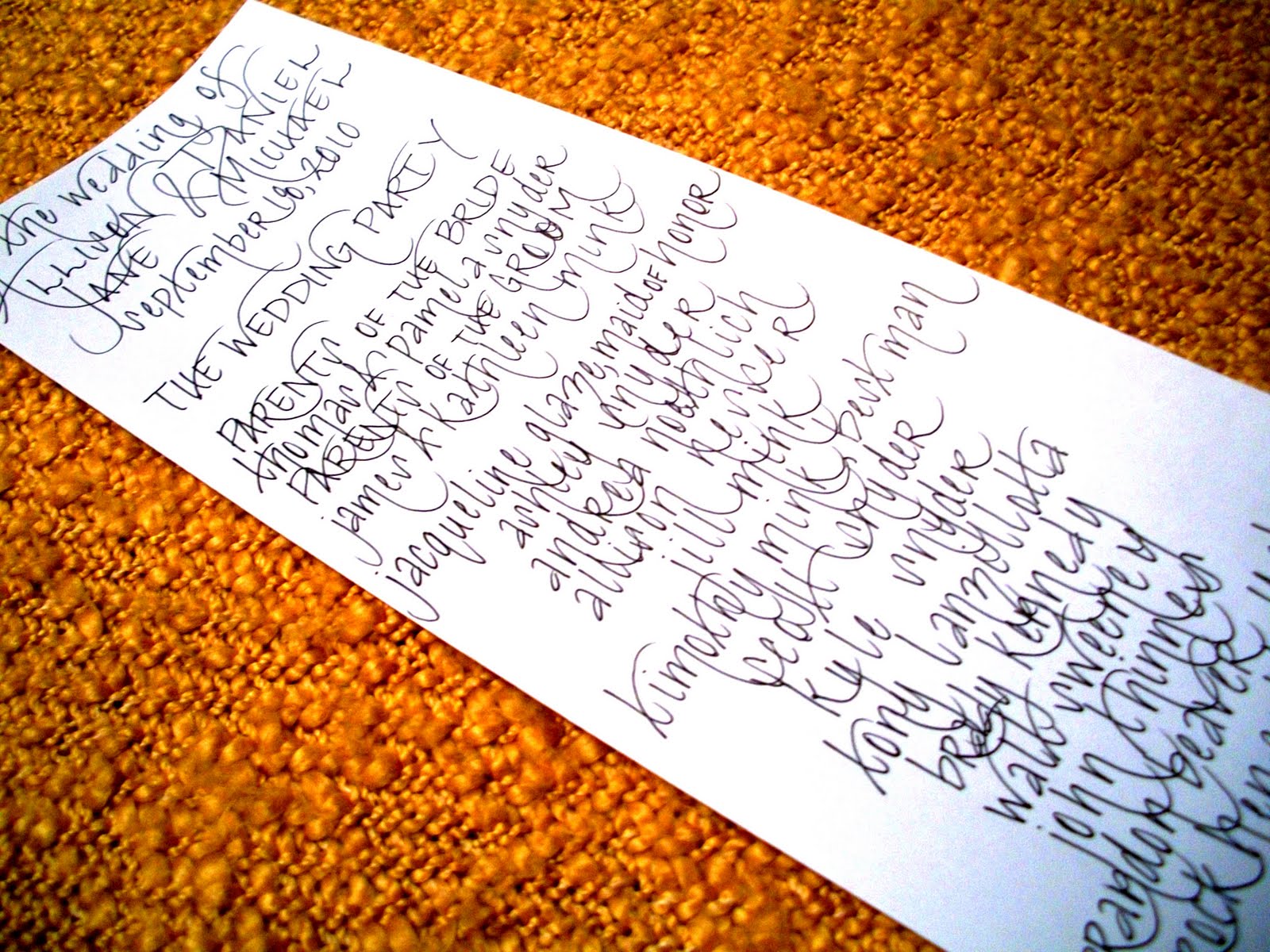 Penned and Pretty...A Calligraphy Shop: ...Wedding Programs with ...